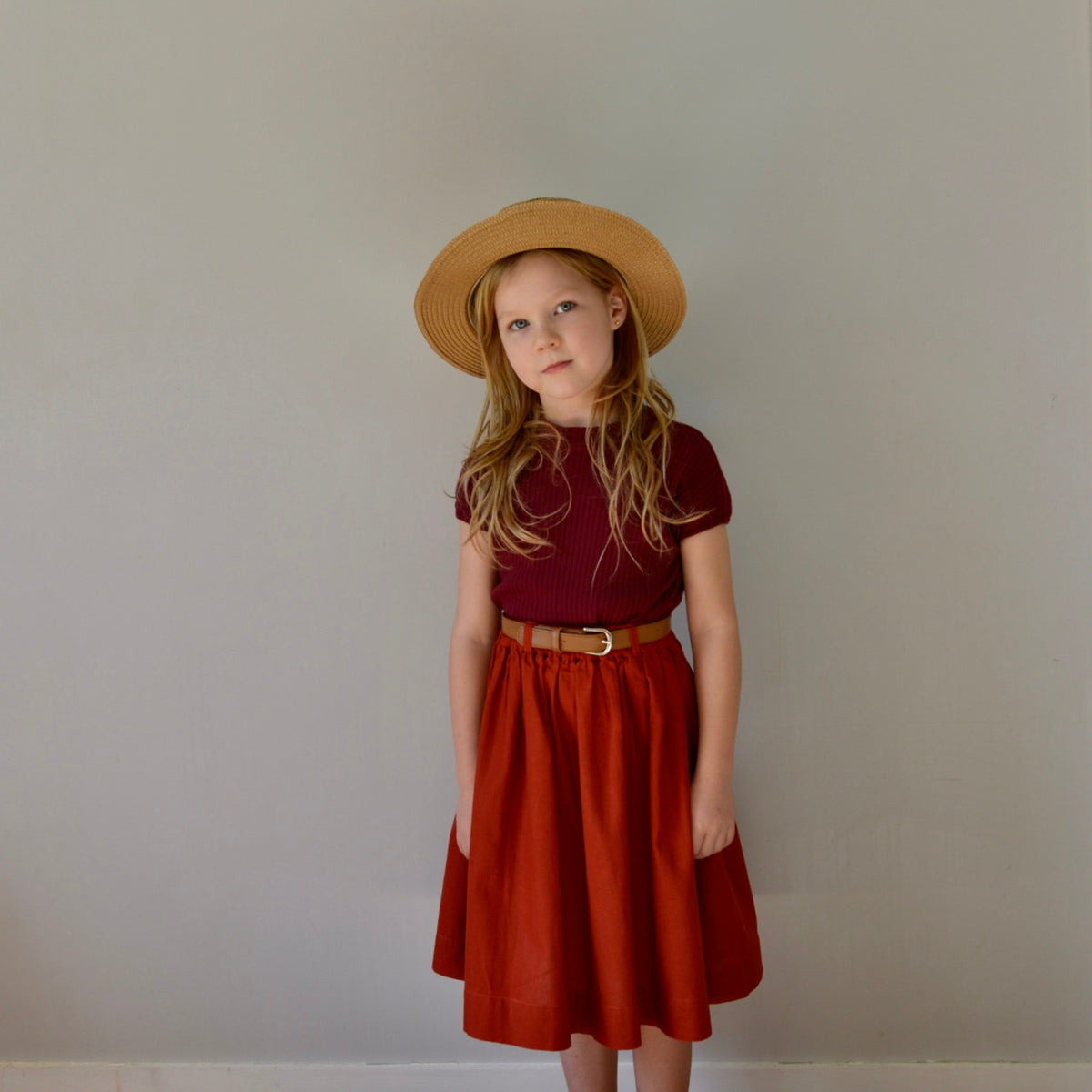 Beatrice Long Skirt - Burnt Orange – Mysie & Nola The Label